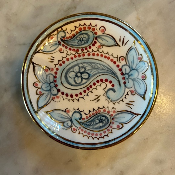 Vintage | Dining | Vintage Mini Hand Painted Italian Paisley Plate Blue ...